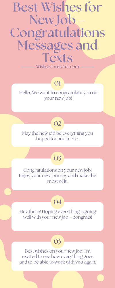 125 Best Wishes for New Job – Congratulations Messages and Texts